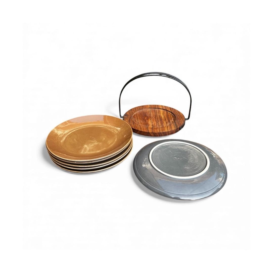 Caddy Dinner Plates - Brown and Grey – Bric-a-Brac by Neelum Saigal